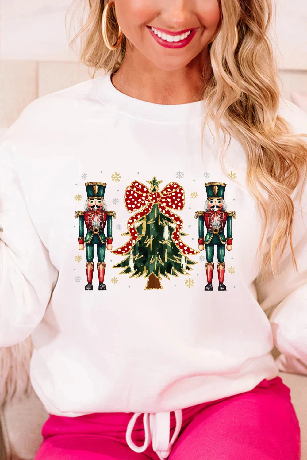 White Nutcracker Man Guard Christmas Holiday Graphic Sweatshirt – LOVESOFT